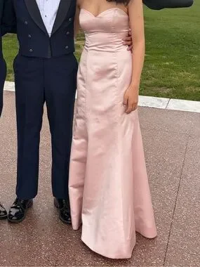 Dresses | Strapless Pink Satin Evening Gown | Poshmark